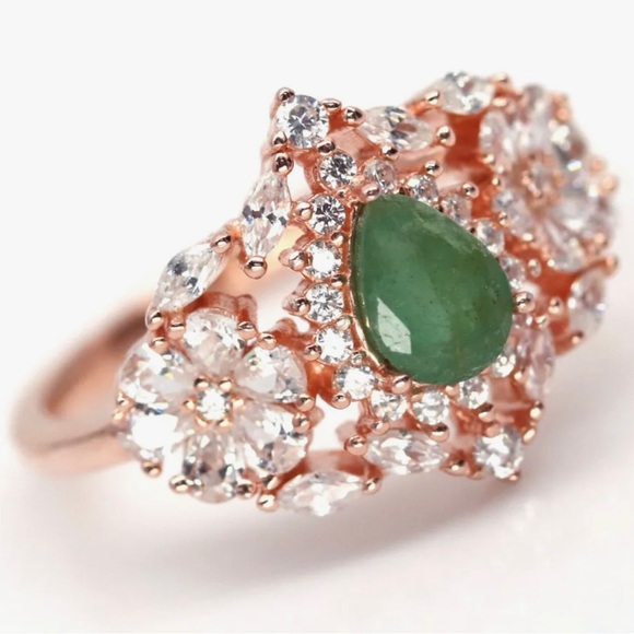 Artist created, stamped 925 | Jewelry | Classy Genuine Emerald Ring ...
